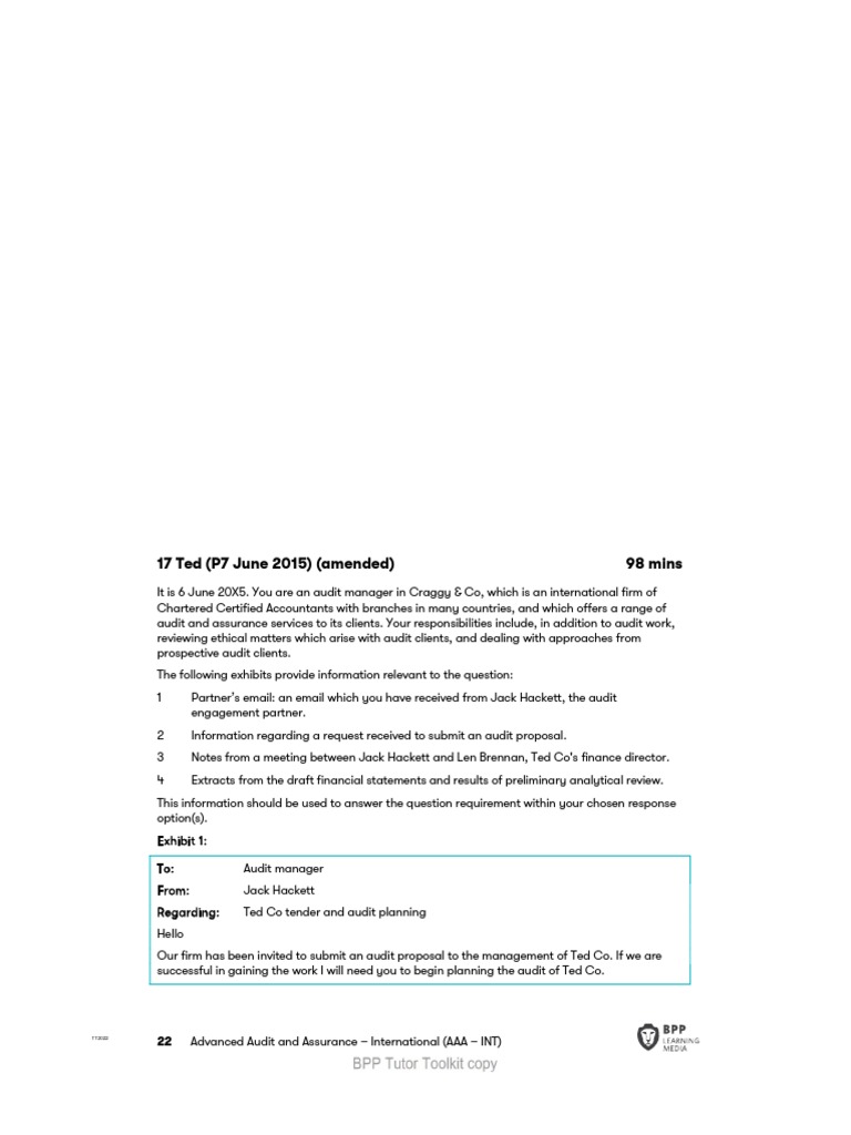 Sprintclass Mock - Q1 | PDF | Financial Audit | Audit