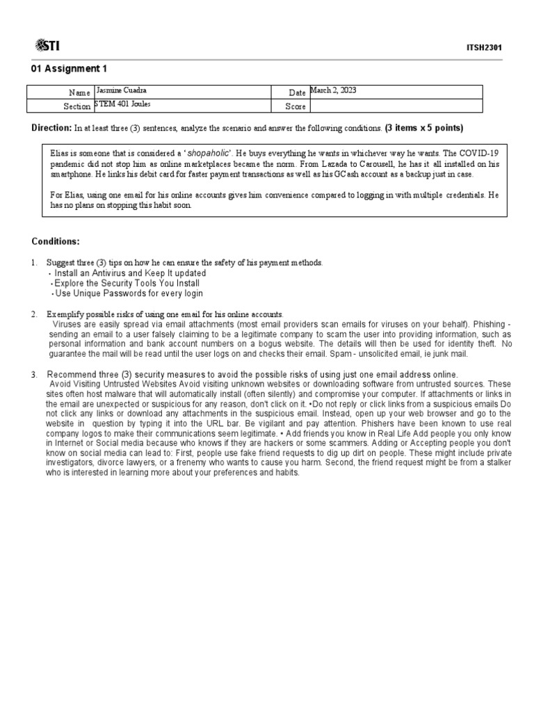 01 Assignment 13-1 | PDF | Phishing | Computer Virus