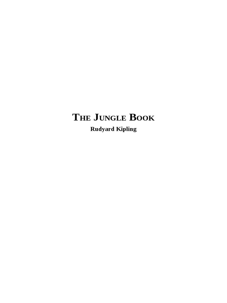 The Jungle Book - Rudyard Kipling PDF | PDF | Bagheera | Baloo