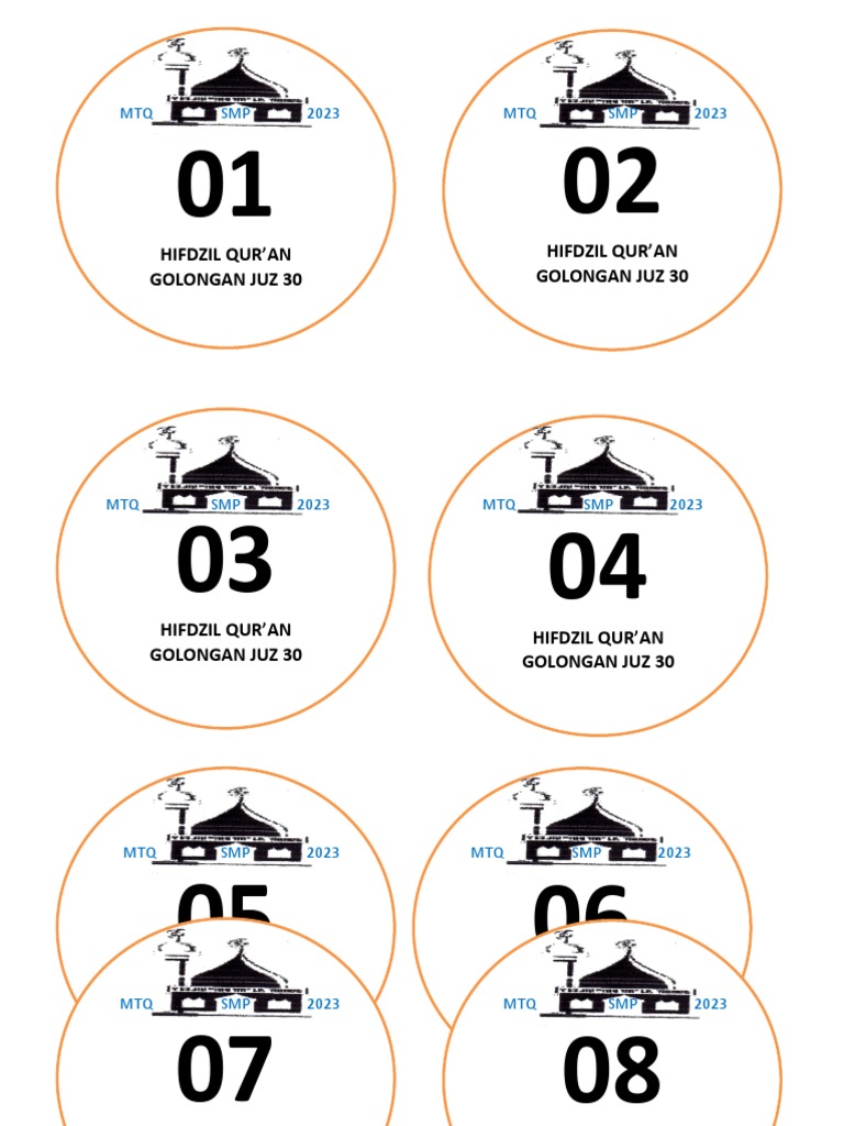 Nomor Peserta Lomba Syarhil Quran TK SMP | PDF