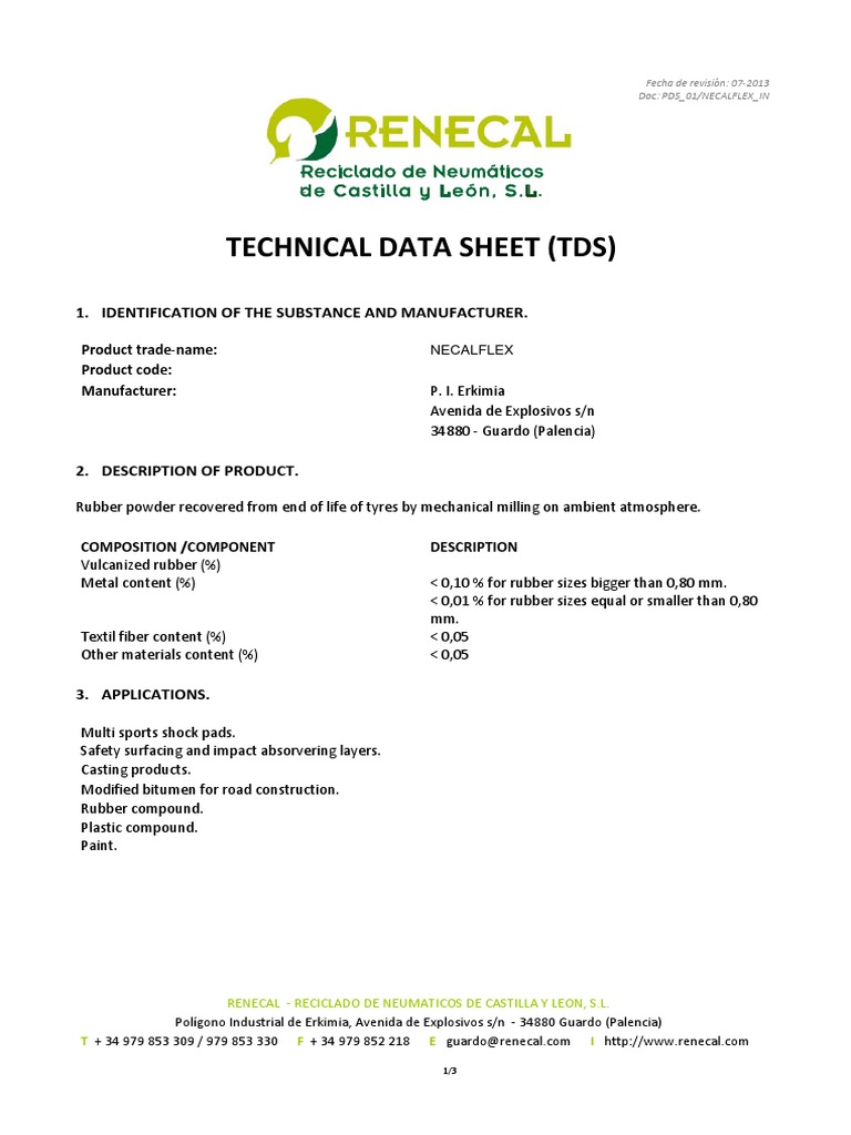 Technical Data Sheet (TDS) PDF | PDF | Toxicity | Chemistry