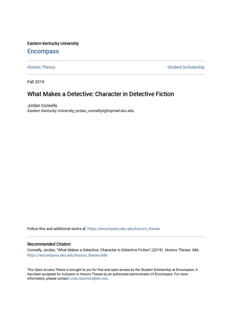 What Makes A Detective - Character in Detective Fiction | PDF ...