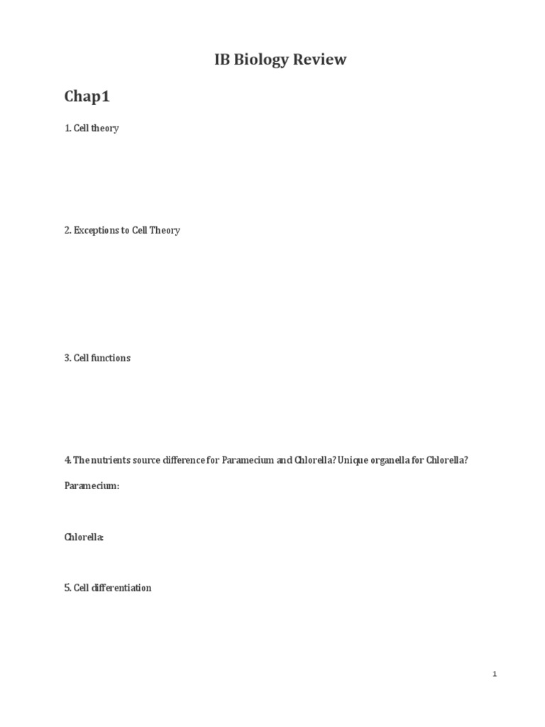 IB Biology Comprehensive Review Guide | PDF | Cell (Biology) | Ploidy