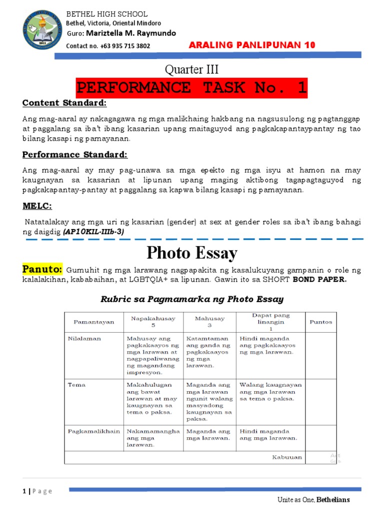 Ap 10 Performance Task | PDF