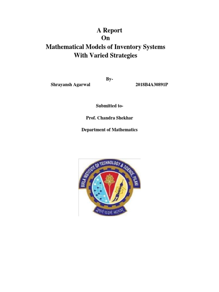 Thesis MidSem Report | PDF | Transport | Inventory Thesis MidSem Report | PDF | Transport | Inventory
