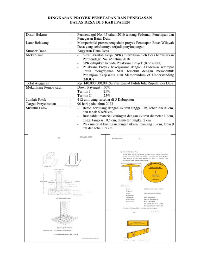 Ringkasan Proyek Patok Perbatasan Desa-2 | PDF