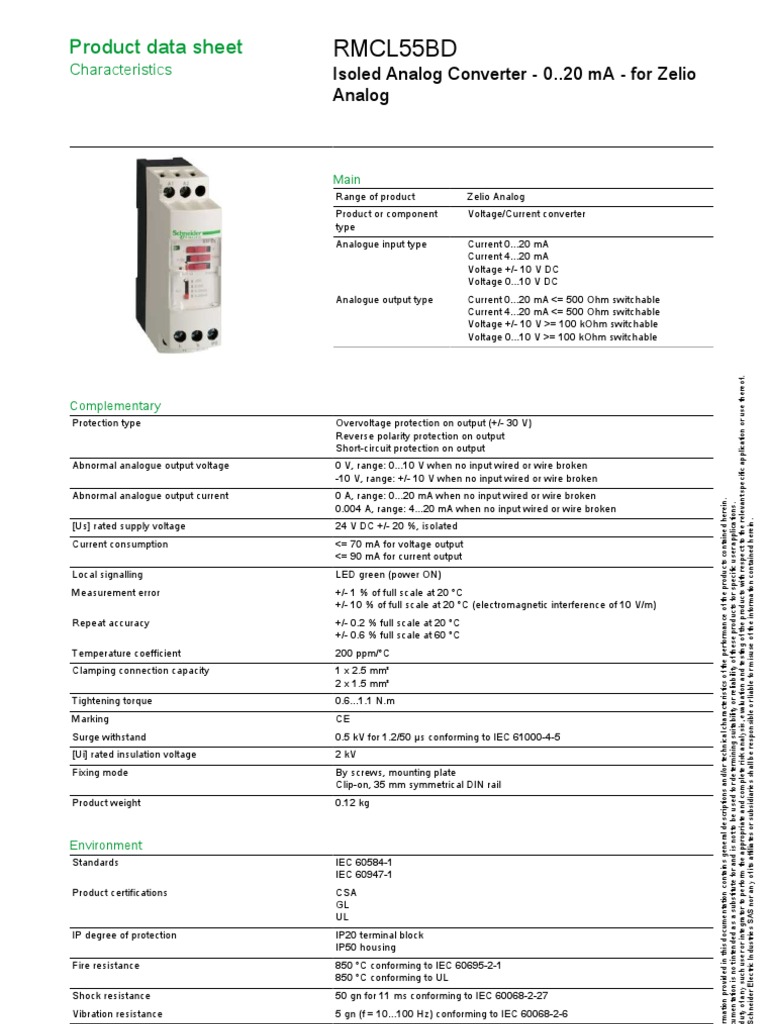 Zelio Analog RMCL55BD | PDF | Electronic Engineering | Electronics