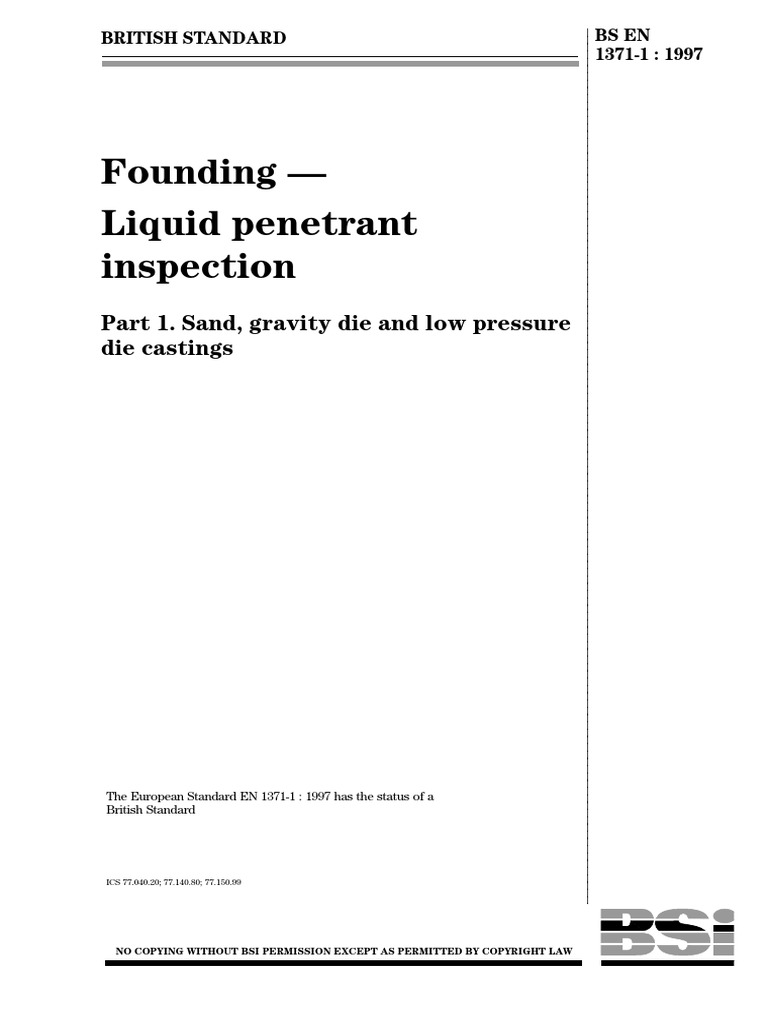 En 1371-1-1997 | PDF | Nondestructive Testing | Physical Sciences