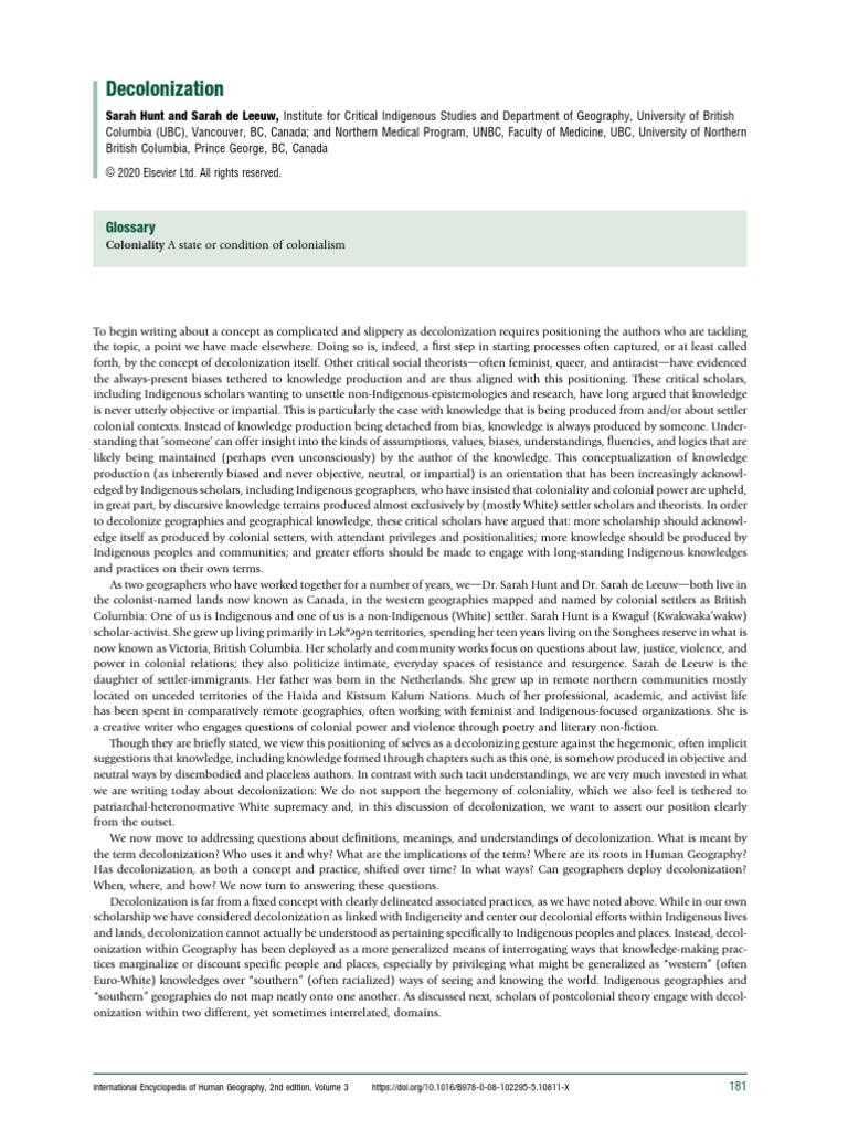 Decolonization | PDF | Postcolonialism | Colonialism