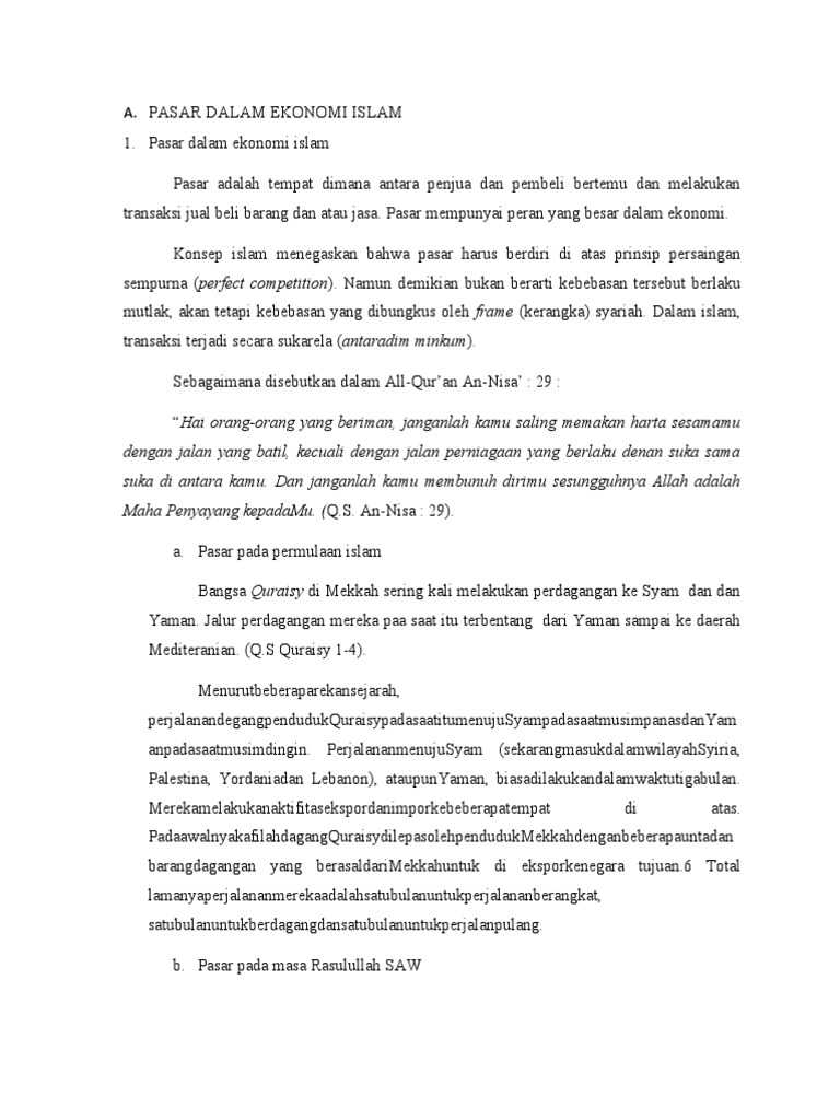 Pasar dalam ekonomi islam | PDF