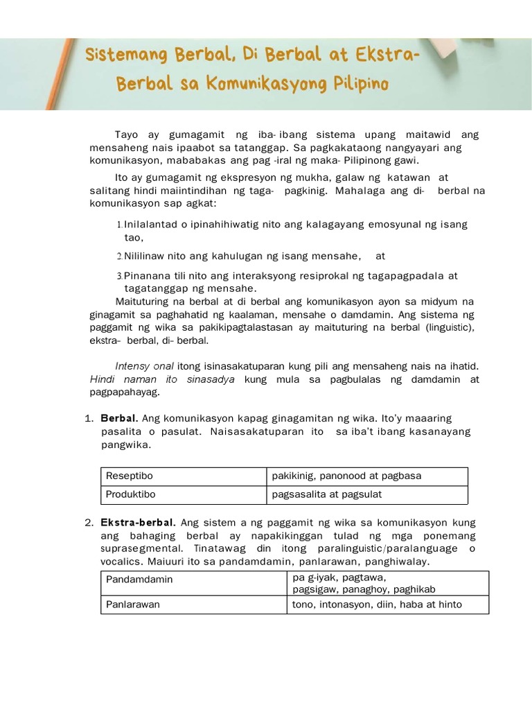 Sistemang Berbal | PDF