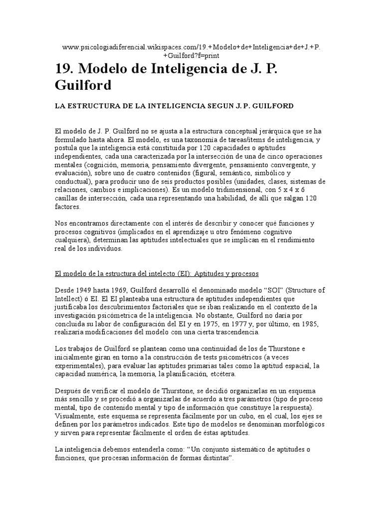 19 Modelo Estructural de Guilford | PDF