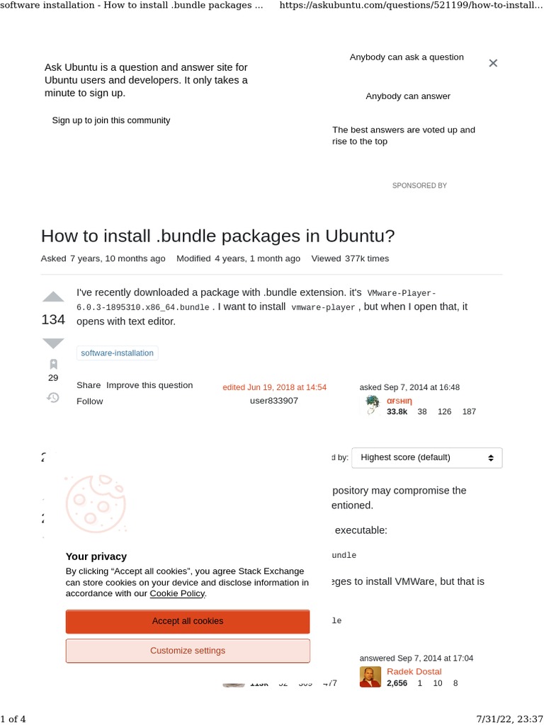 Install - Bundle Packages in Ubuntu | PDF | Http Cookie | Installation (Computer Programs)