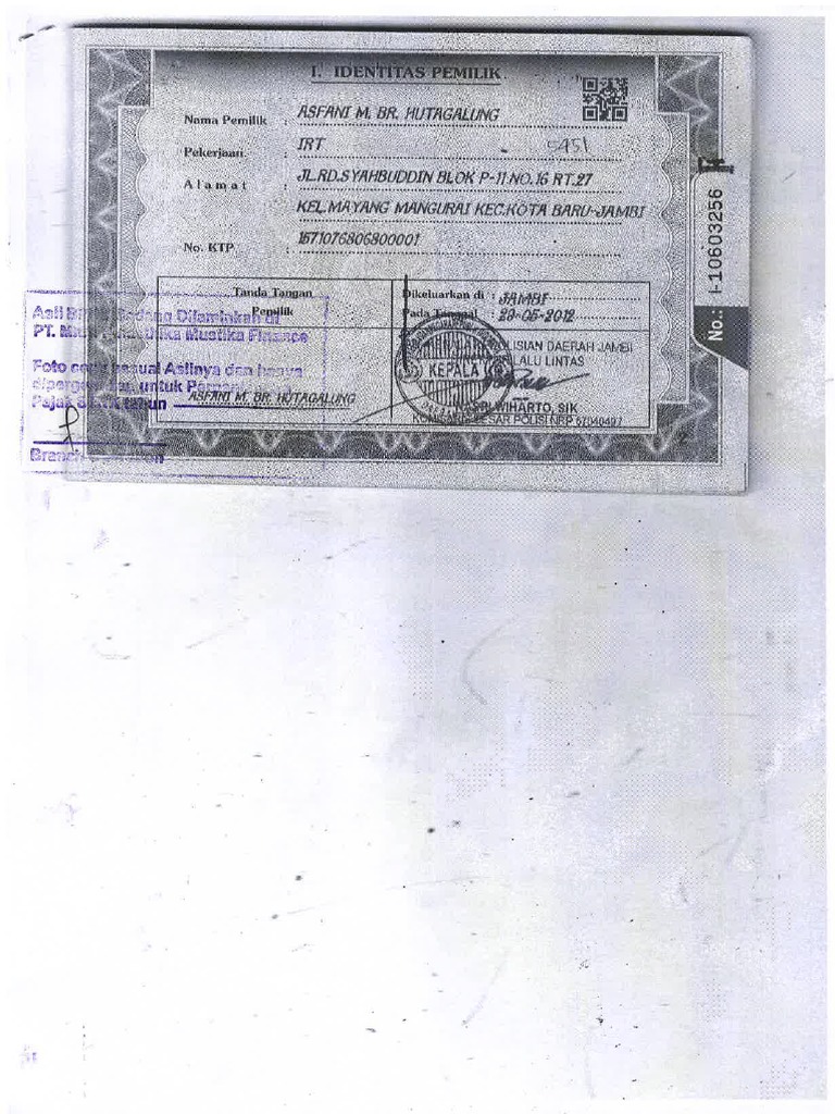 Foto Coppy BPKB A.N Sudirman | PDF