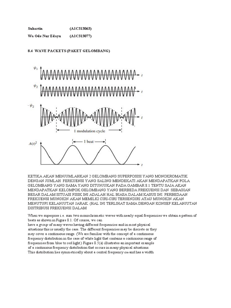 Wave Packets | PDF | Waves | Wavelength