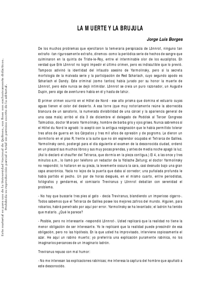 Borges - La Muerte y La Brújula | PDF