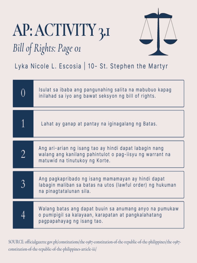 AP - Activity 3.1 Bill of Rights | PDF
