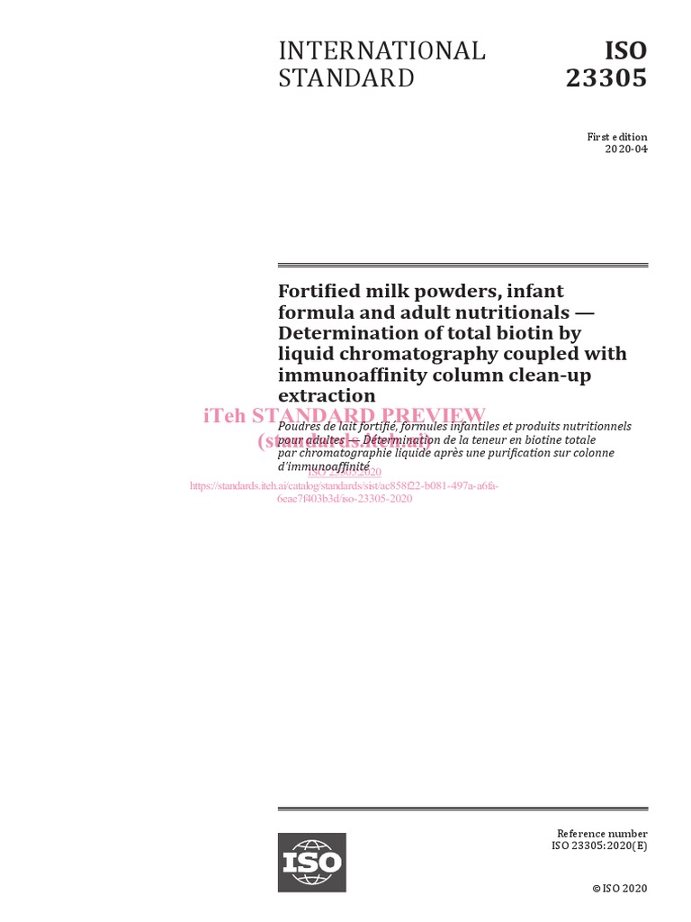 Iso 23305 2020 | PDF | High Performance Liquid Chromatography | International Organization For ...