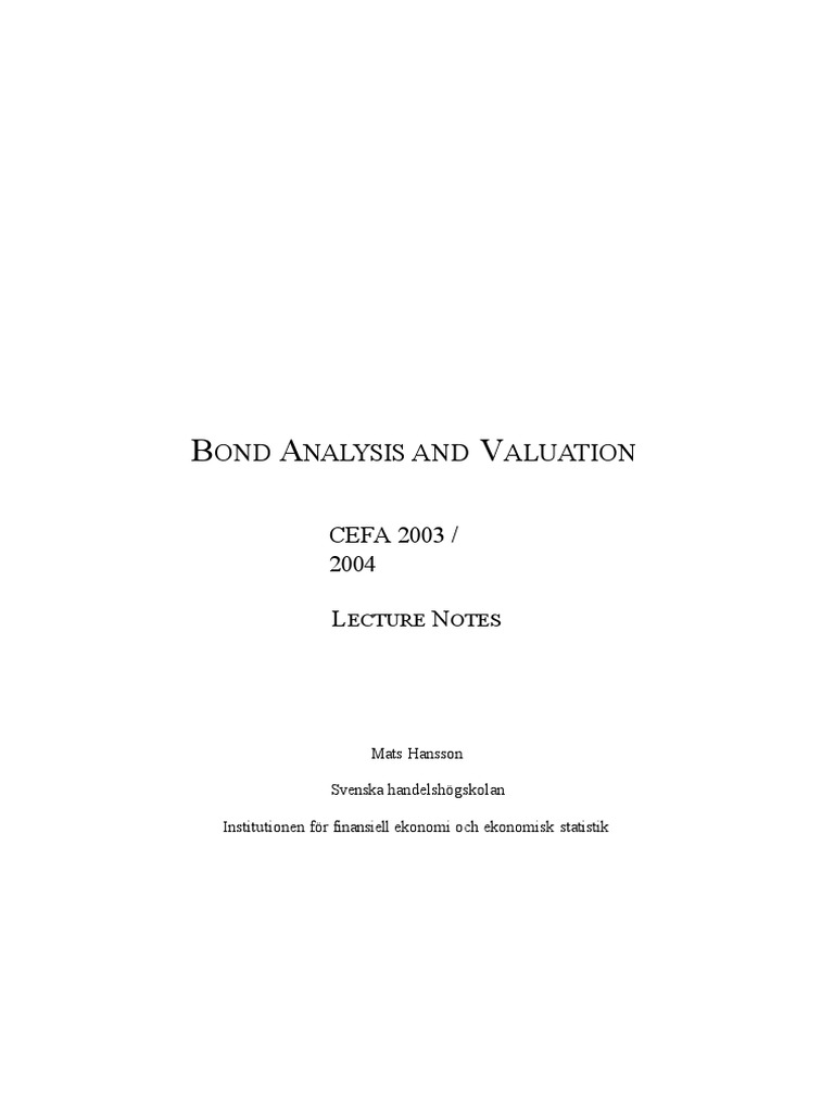 Bond Analysis and Valuation | PDF | Bonds (Finance) | Bond Duration