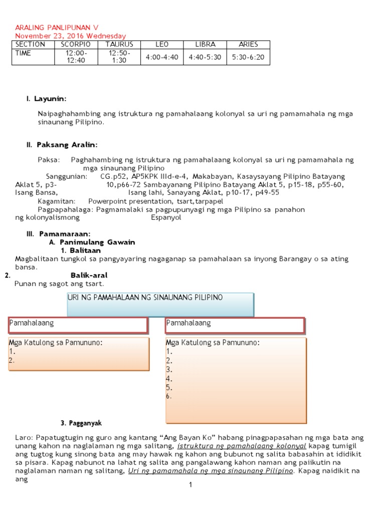 Naipaghahambing Ang Istruktura NG Pamahalaang Kolonyal Sa Uri NG Pamamahala NG Mga Sinaunang ...