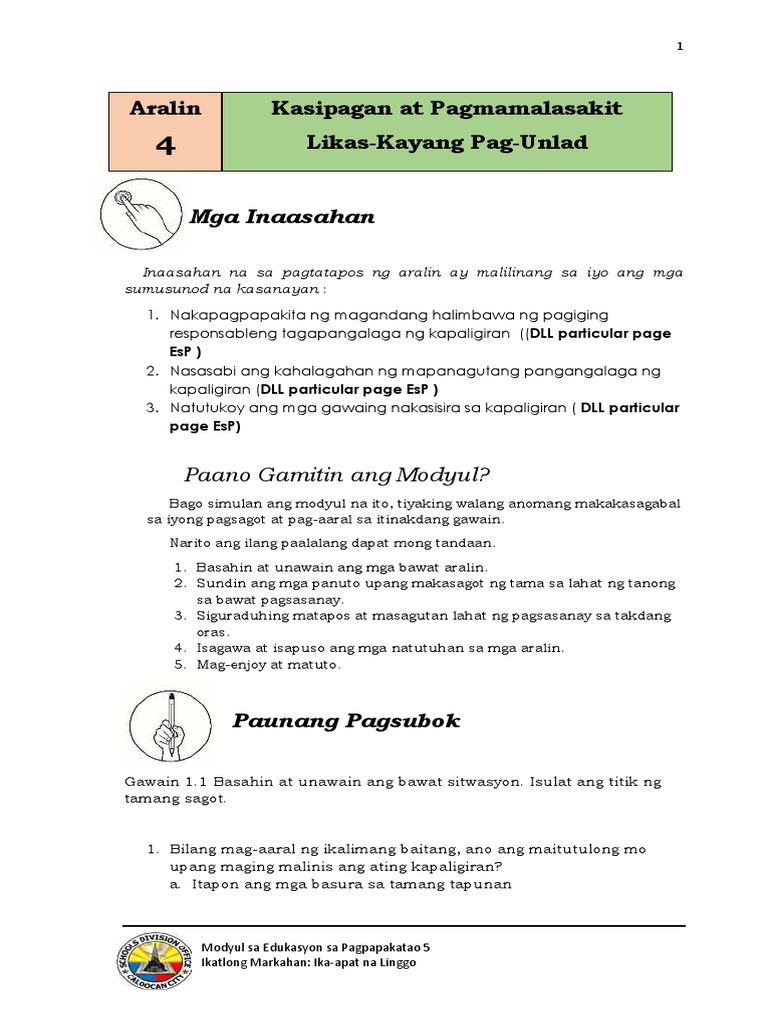 ESP 5 Q3 Week 4 | PDF