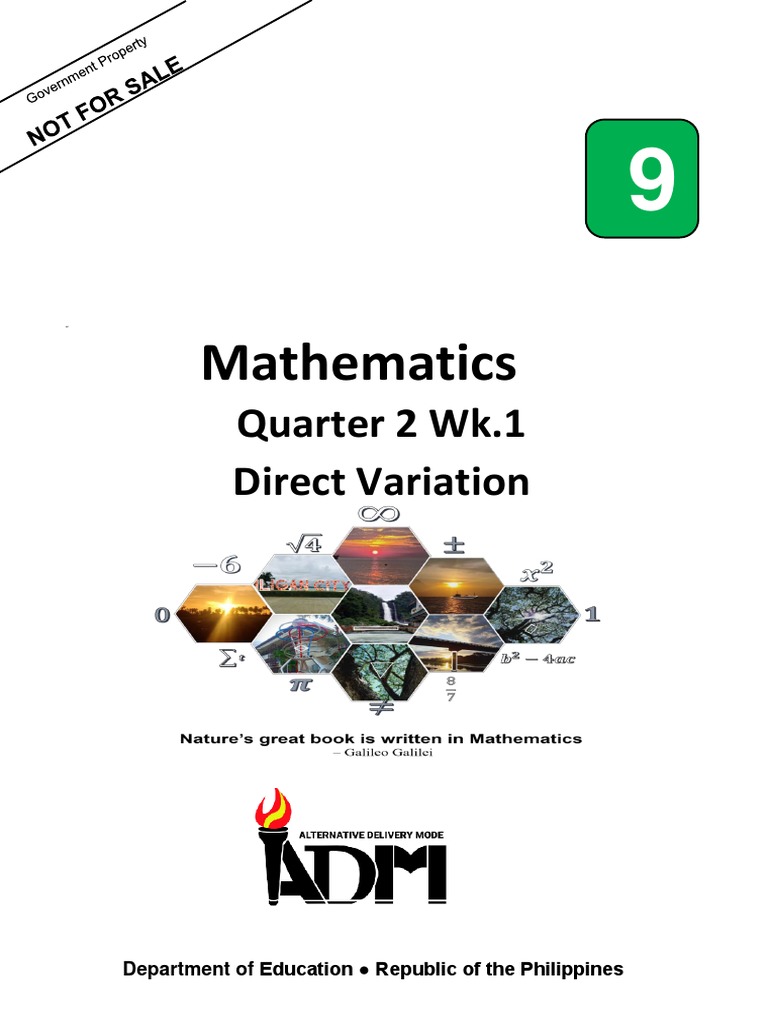 MAth9 Q2 Mod2 W1 .DirectVariation Version3-1 | PDF | Equations ...
