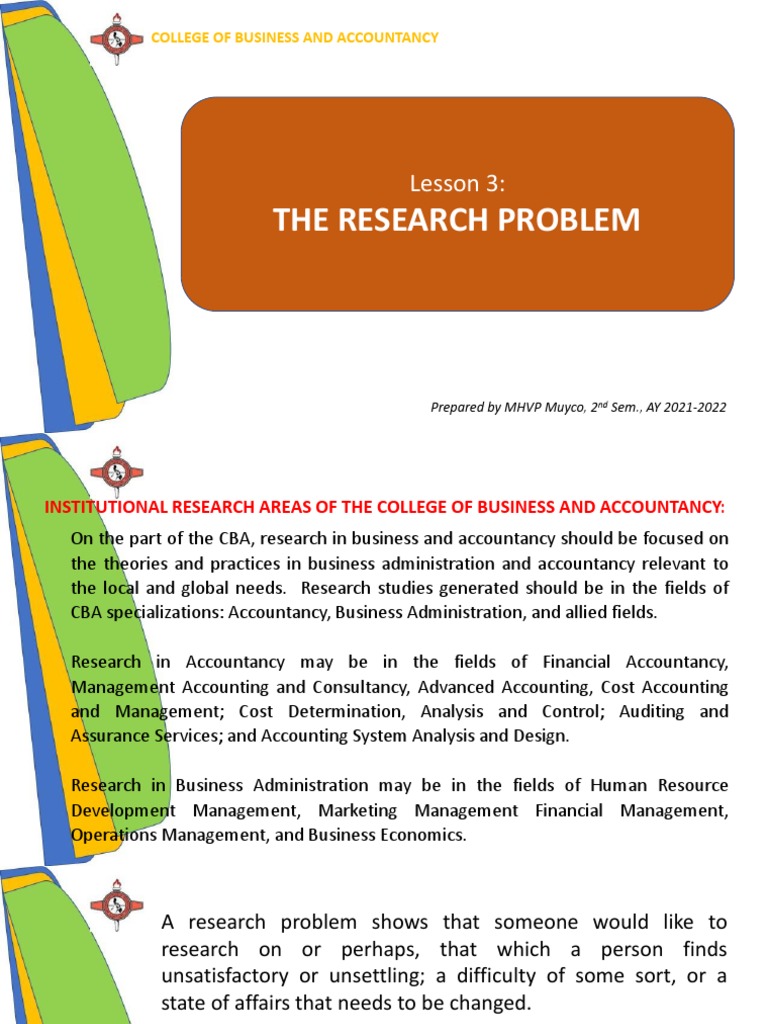 Research Problem Guidelines for CBA | PDF | Theory | Hypothesis