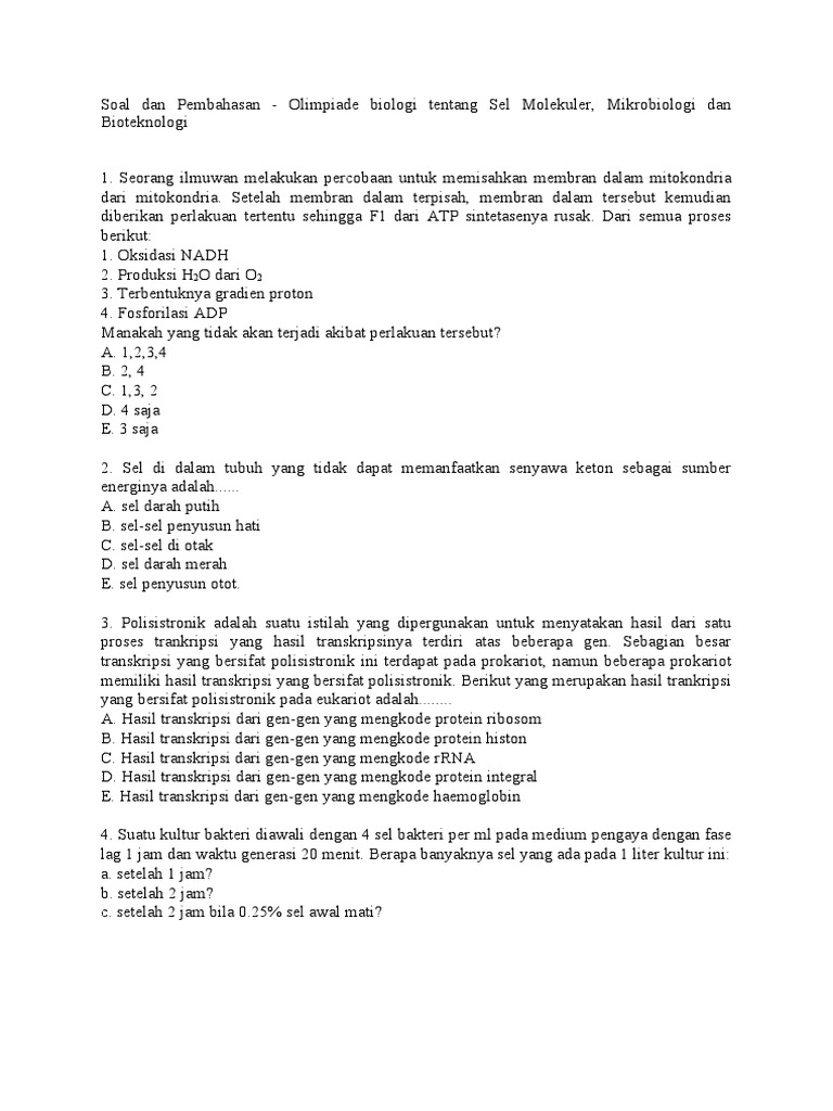 Pertanyaan Dan Pembahasan Soal Olimpiade | PDF