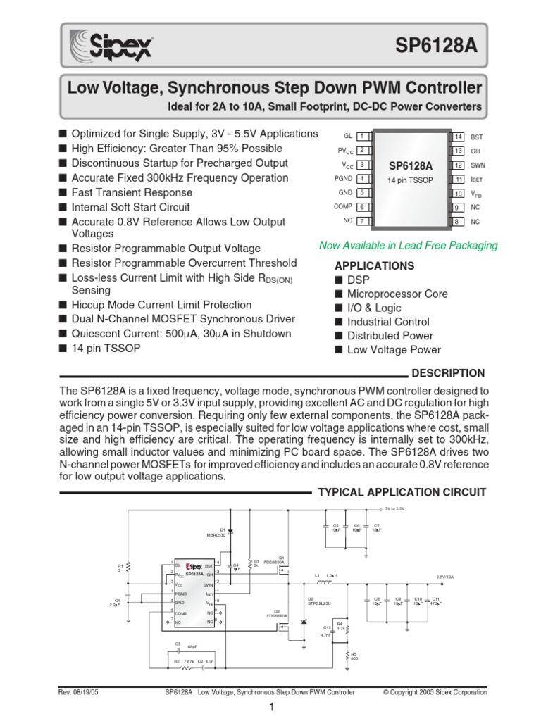 Low Voltage, Synchronous Step Down PWM Controller: Ideal For 2A To 10A, Small Footprint, DC-DC ...
