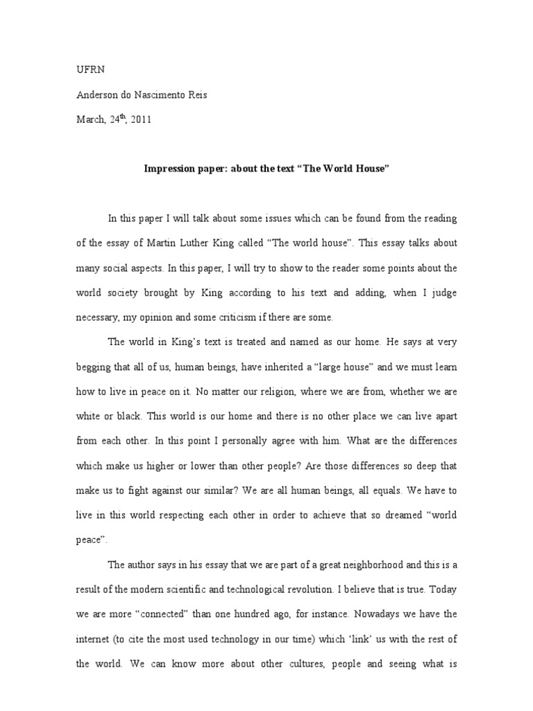 Impression Paper | PDF | Essays