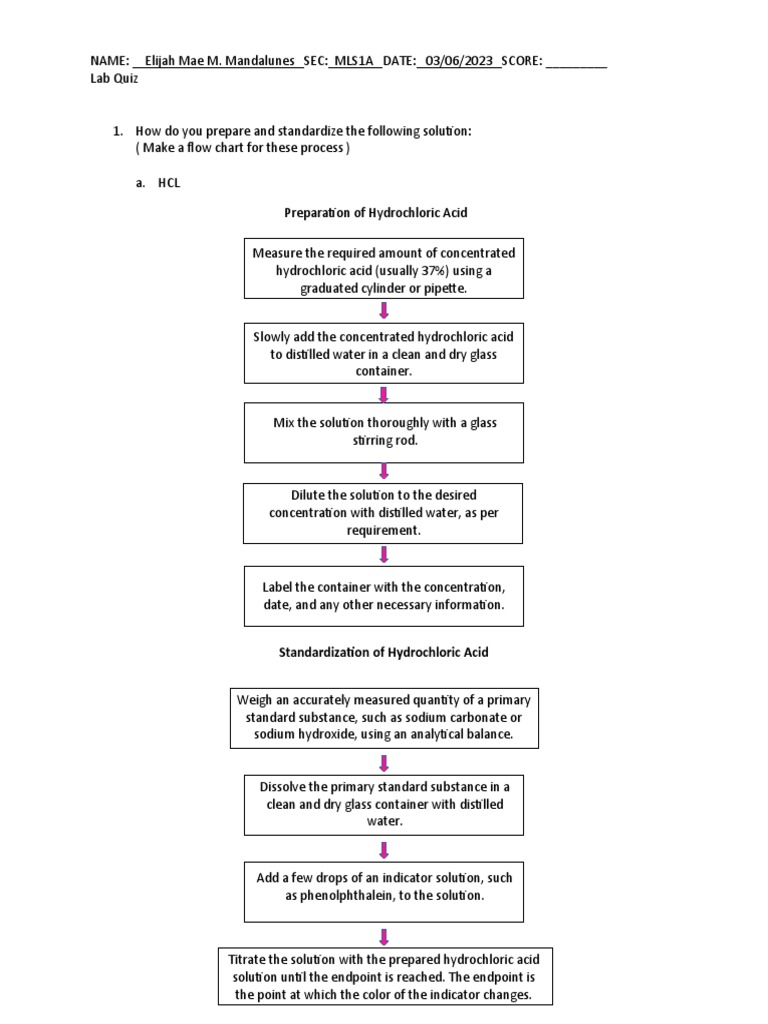 Hcl And Naoh Preparation And Cation Analysis Pdf Titration Chemistry