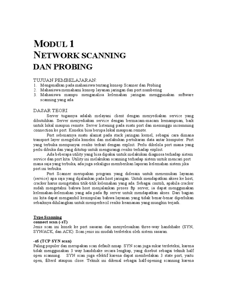 Network Scanning & Probing | PDF
