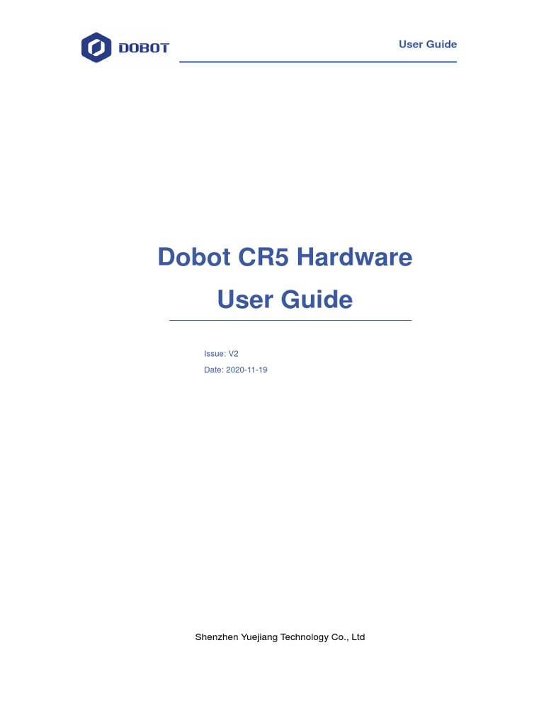 Dobot CR5 Hardware User Guide | PDF
