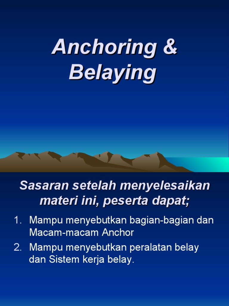 Anchoring & Belaying | PDF