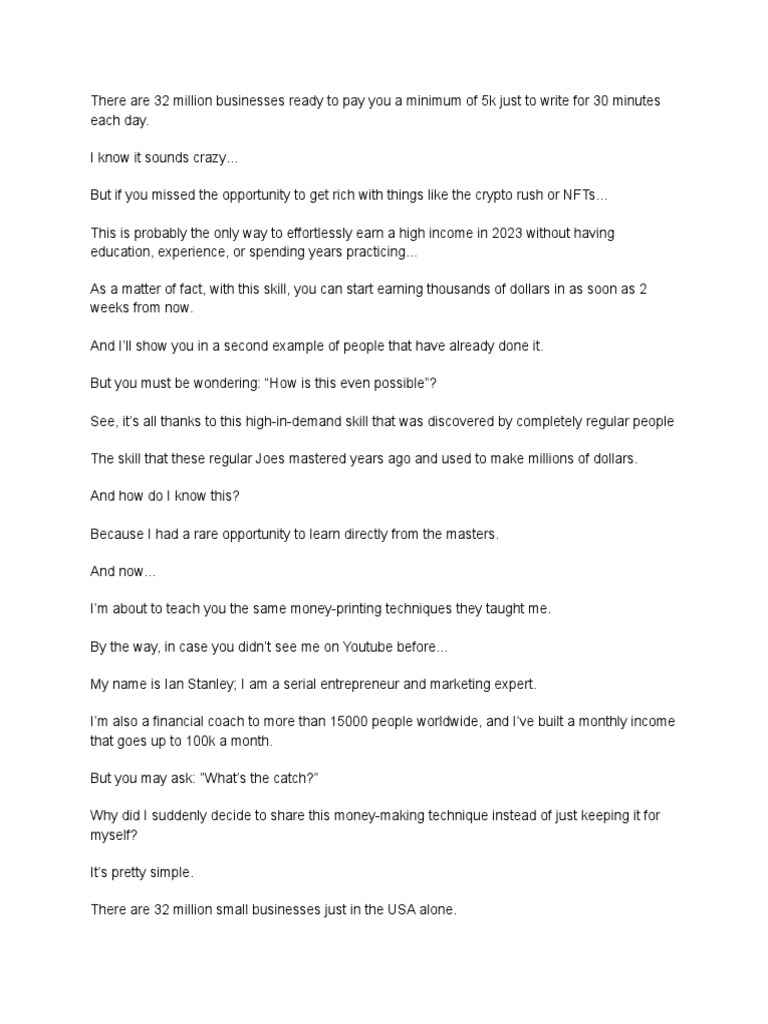 Biz Op Ian Stanley Yt Script Pdf 