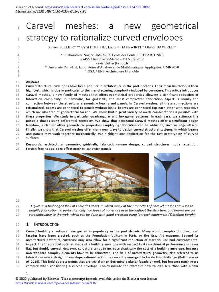 Caravel Mesh PDF | PDF | Curvature | Geometry