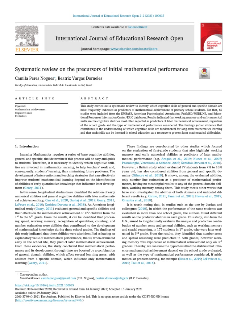 (Nogues, Dorneles) Relationship Between Verbal Ability and Competence | PDF | Working Memory ...