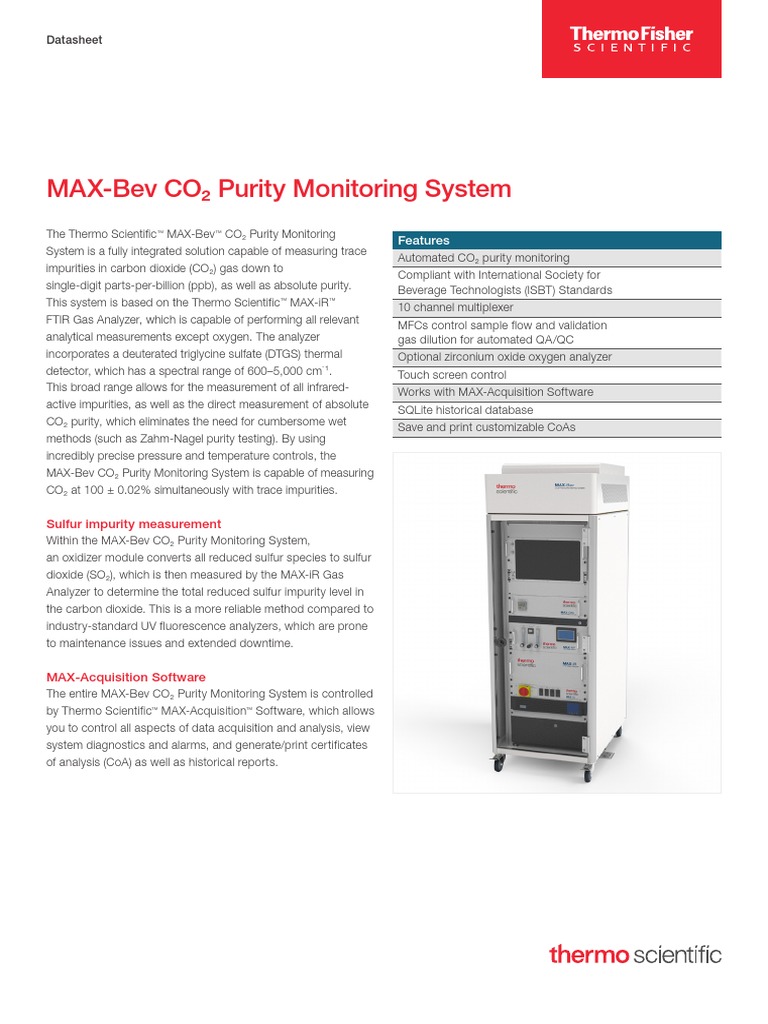 Max Bev CO2 Purity Monitoring System ds56385 en | PDF | Carbon Dioxide | Oxide