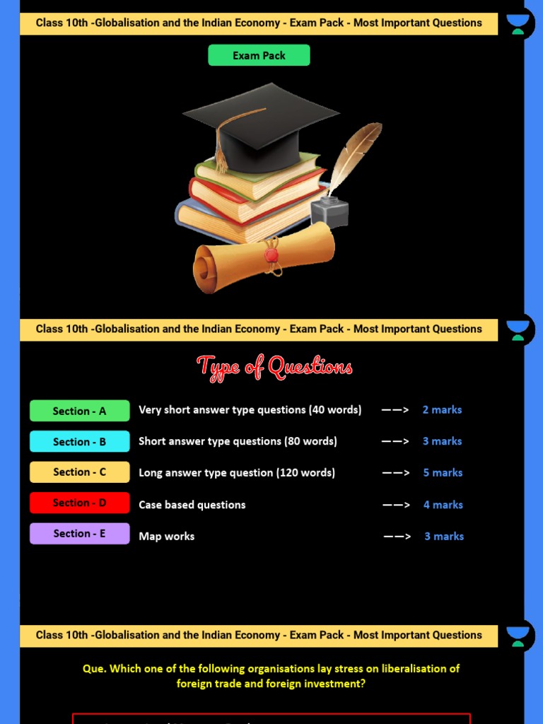 Class 10 Globalization Exam Pack | PDF | Globalization | Economy Of India