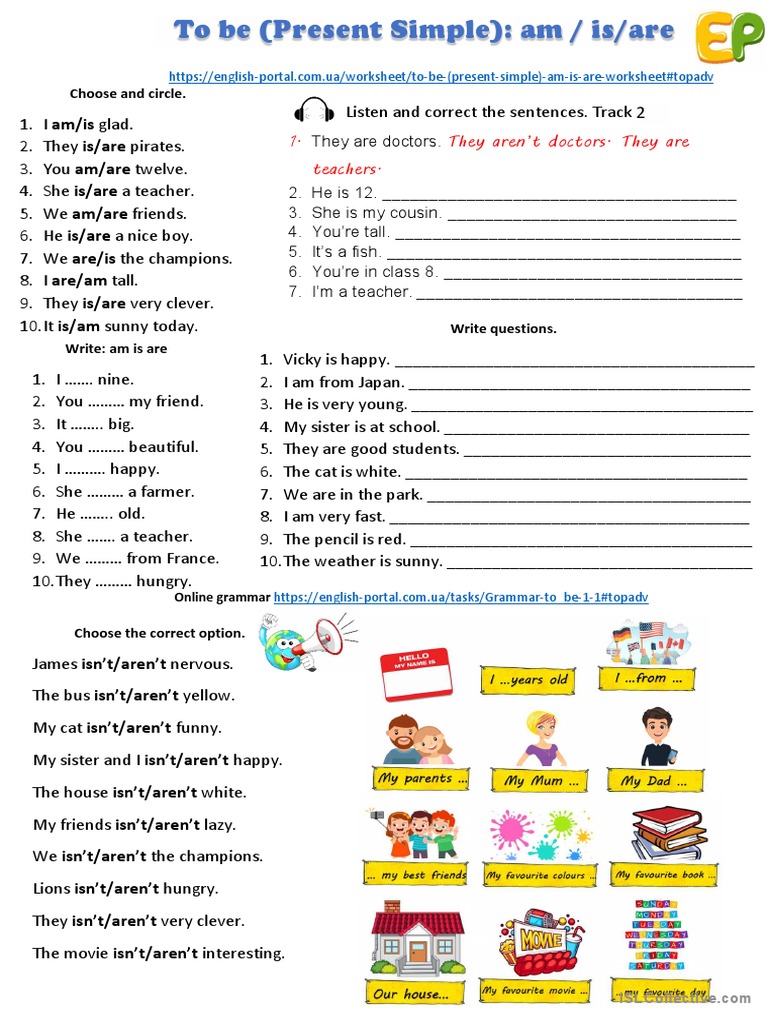 Present Simple "To Be" Exercises | PDF | Linguistics