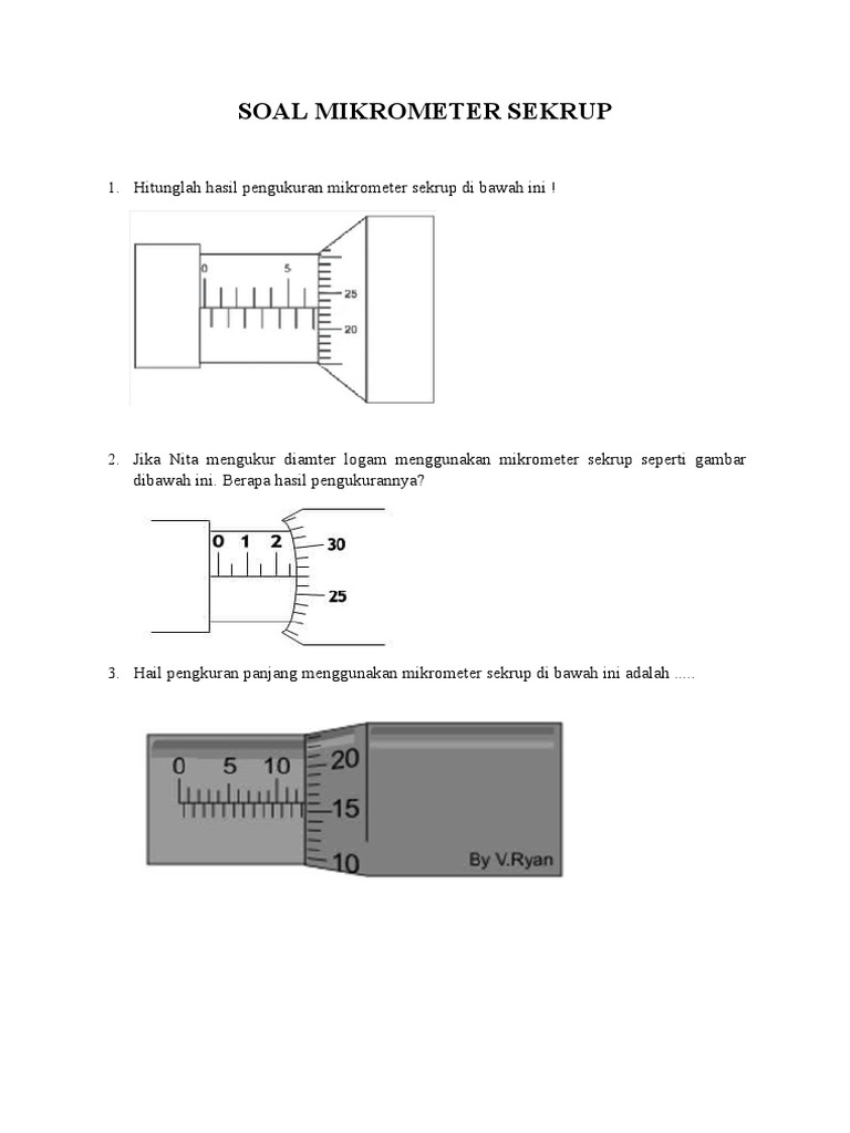 Soal Mikrometer Sekrup | PDF