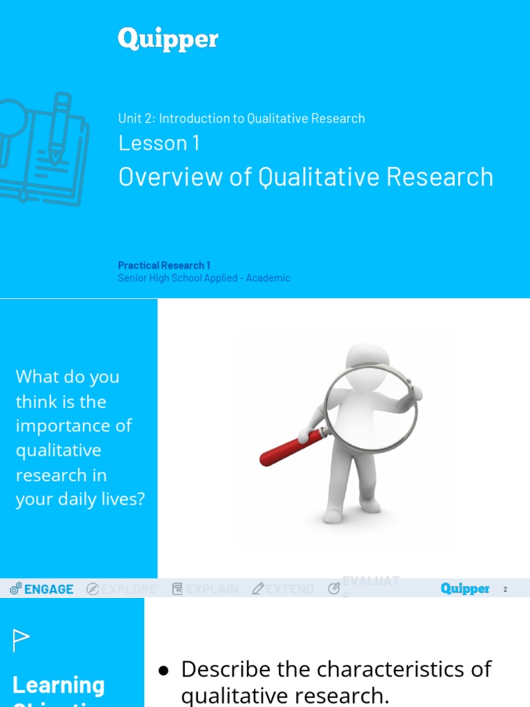 UNIT 2.1 Overview of Qualitative Research PDF | PDF | Qualitative ...