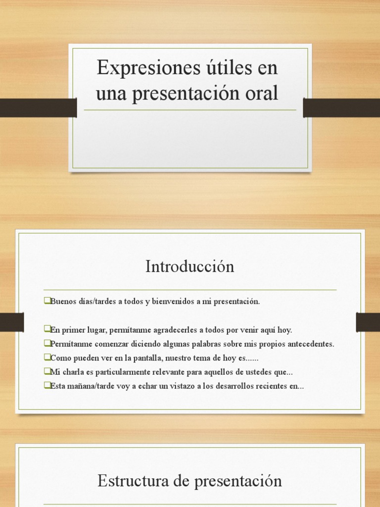 Expresiones Utiles para Hacer Una Exposicion | PDF