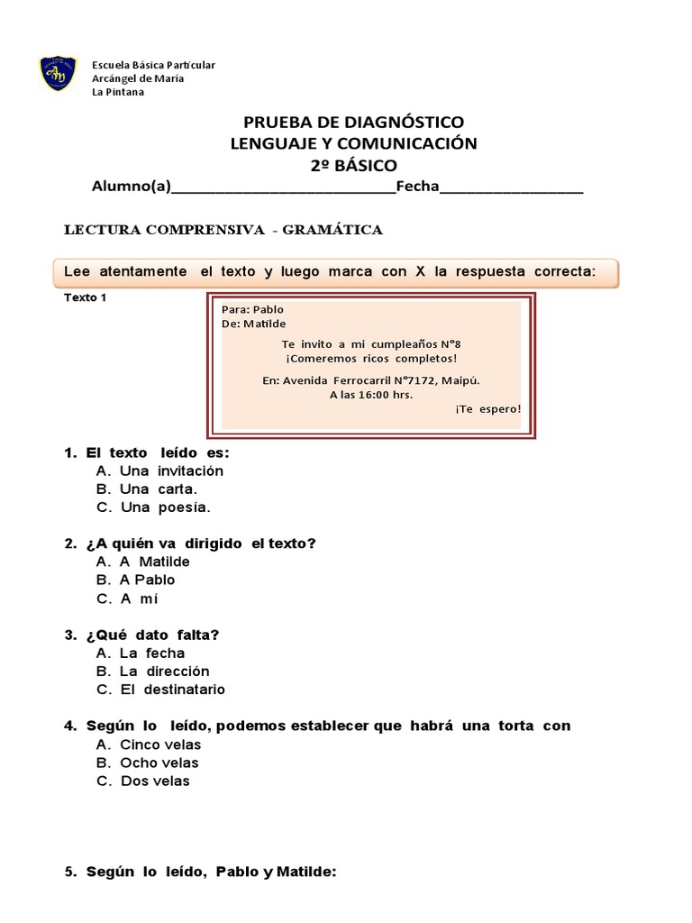 Prueba de diagnóstico de lenguaje y comunicación evalúa las habilidades ...