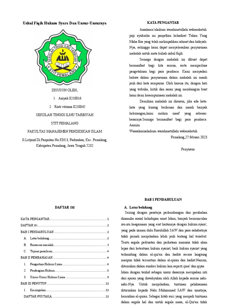 Hukum Syara: Pengertian dan Unsur-unsur | PDF