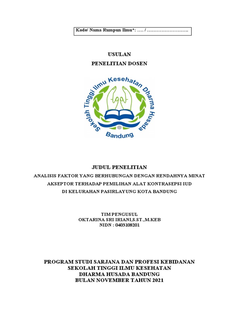 Proposal Penelitian Rendahnya Minat Akseptor Iuud | PDF