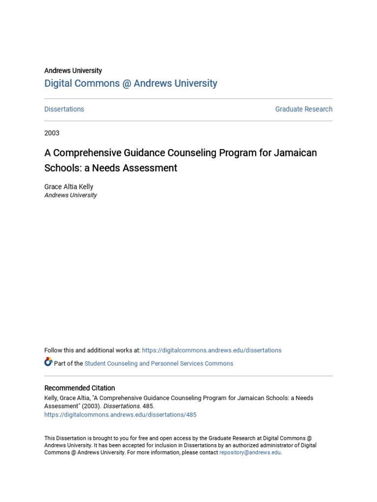 A Comprehensive Guidance Counseling Program For Jamaican Schools - PDF ...