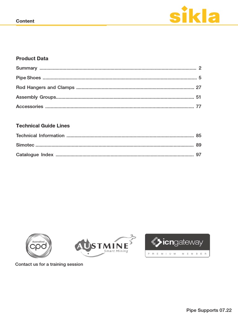 Sikla Pipe Support Catalogue 07 | PDF | Pipe (Fluid Conveyance) | Screw