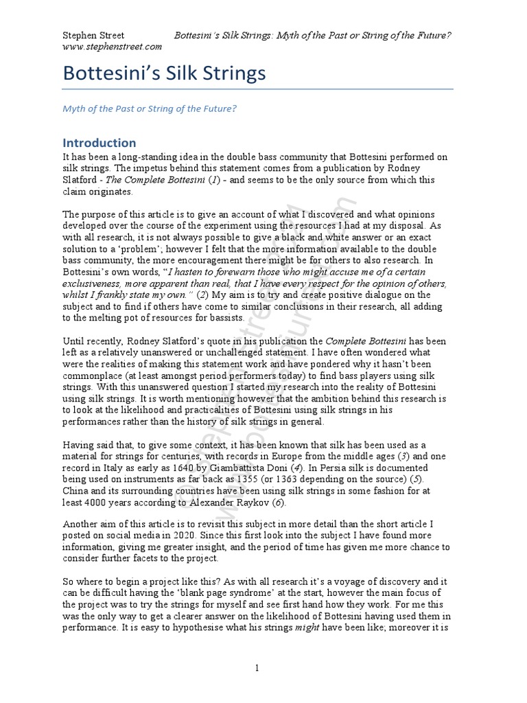 Bottesinis-Silk-Strings-Stephen Street | PDF | String Instruments ...