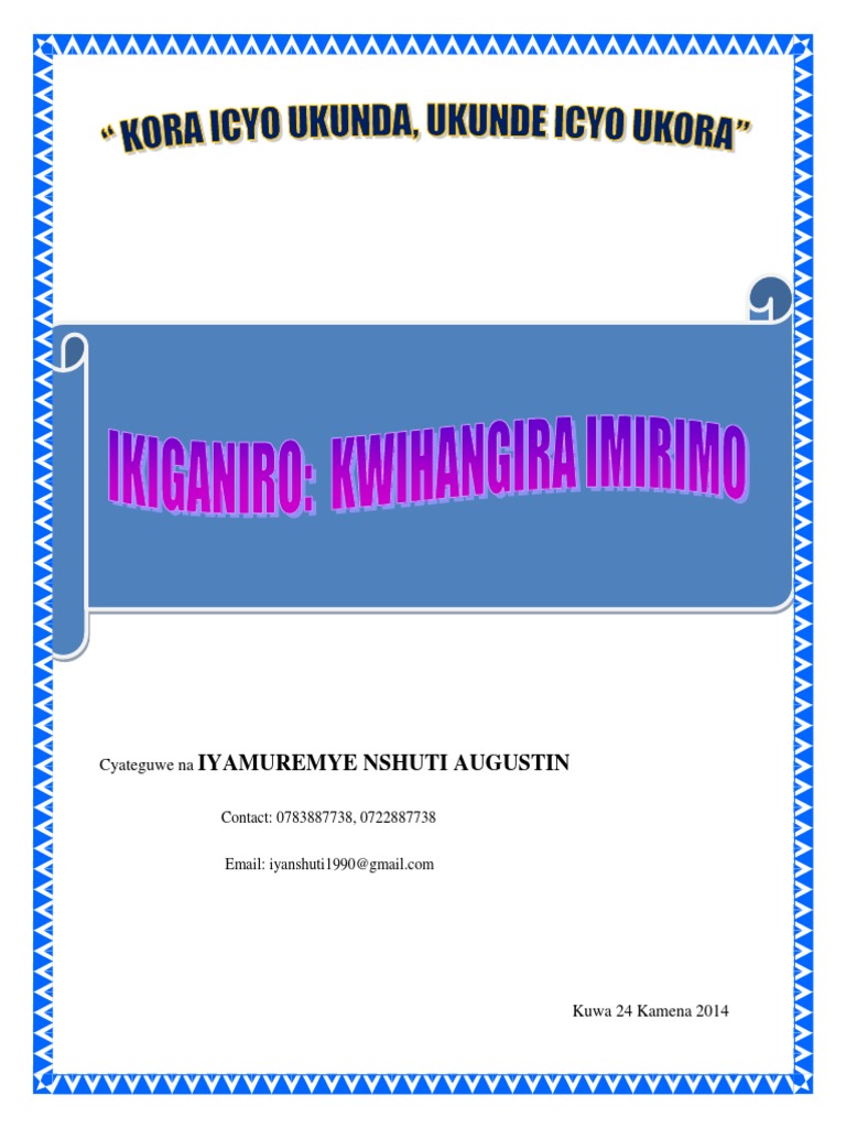 Kwihangira Umurimo | PDF | Bantu